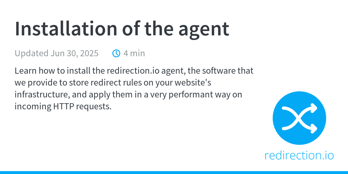 Installation of the agent - Developer documentation | Documentation