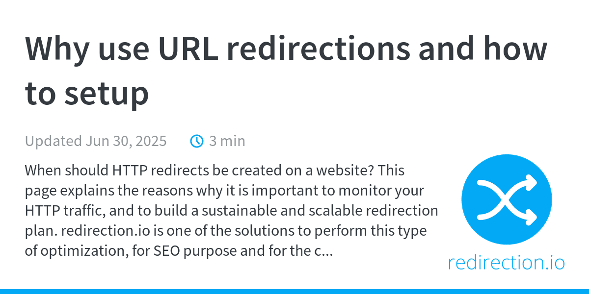 Why use URL redirections and how to setup - Knowledge base | Documentation