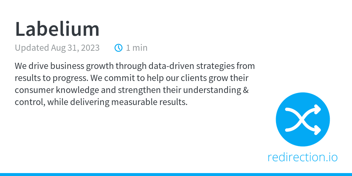 Labelium - Partner | redirection.io