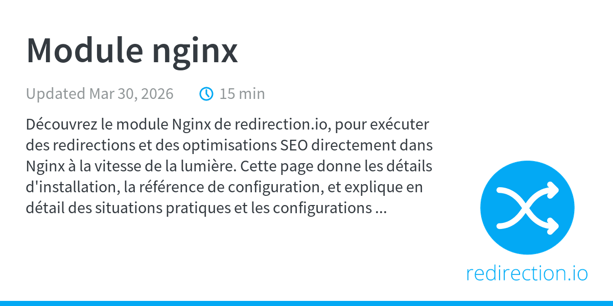 Module nginx - Documentation développeur | Documentation de redirection.io