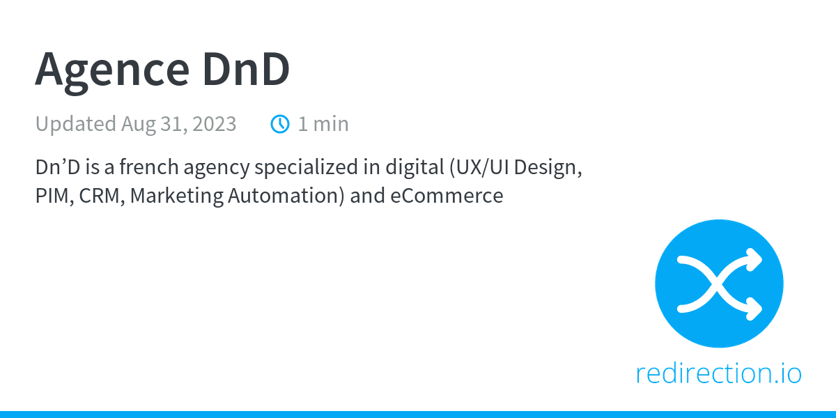 Agence DnD - Partner | redirection.io