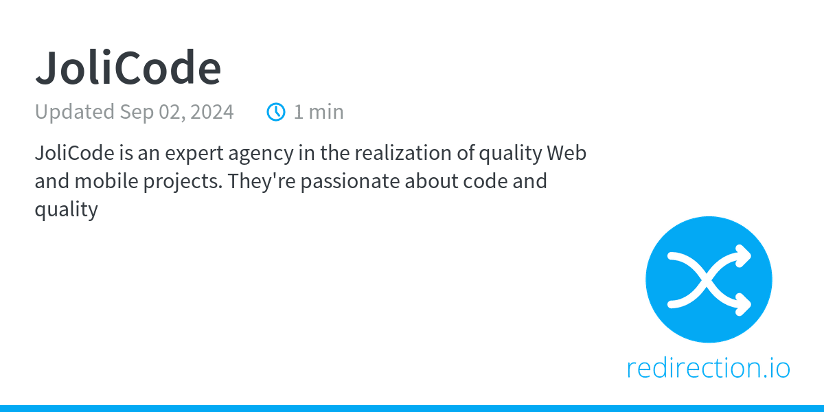 JoliCode - Partner | redirection.io